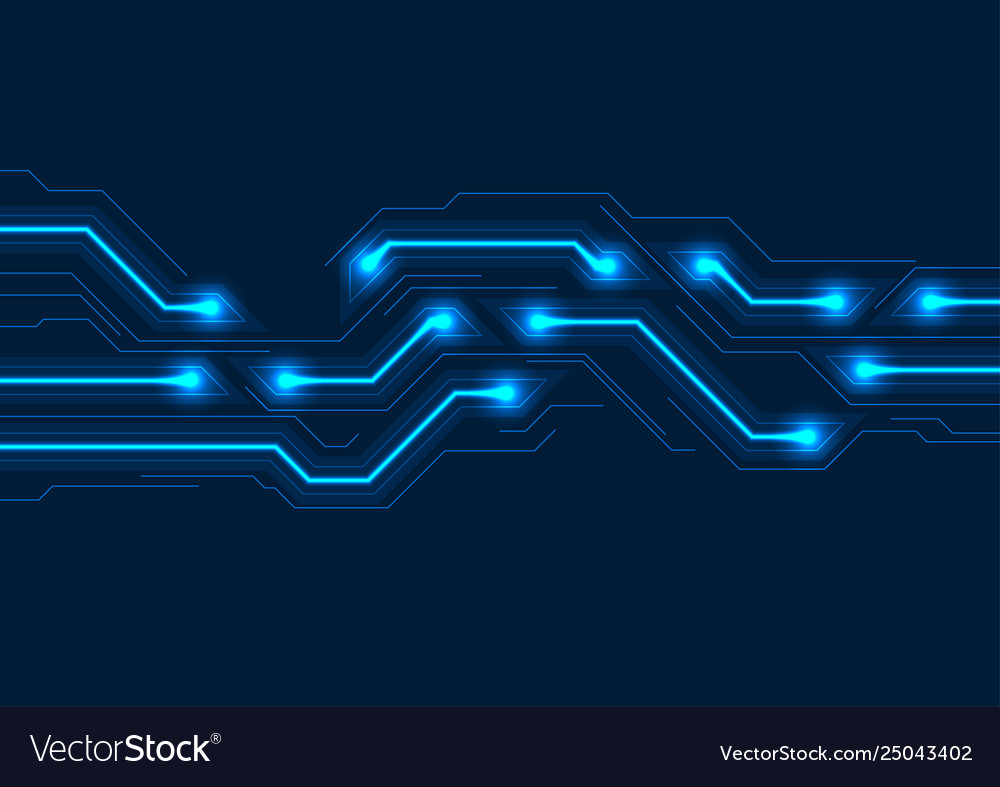 Glowing blue neon circuit board chip background Vector Image Glowing blue neon circuit board chip background Vector Image