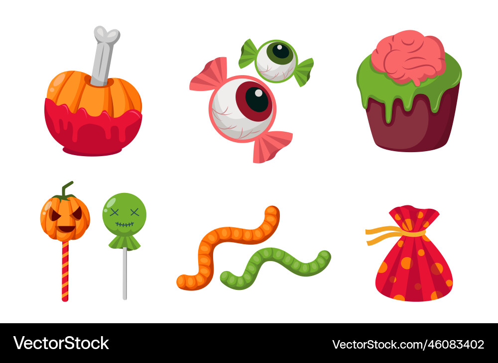 Halloween element set with halloween symbols Vector Image