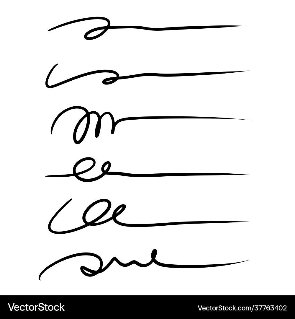 Hand lettering lines - signature isolated Vector Image