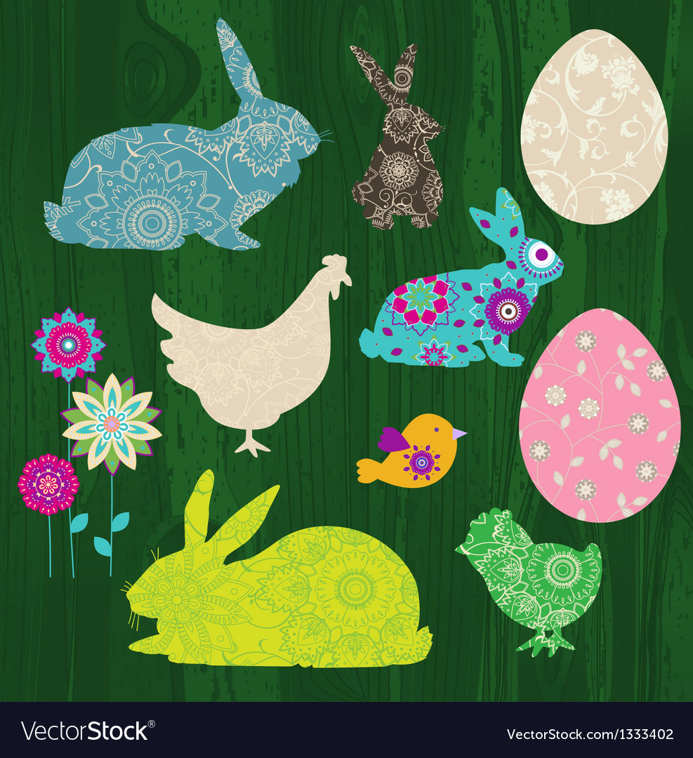 Happy easter elements Royalty Free Vector Image