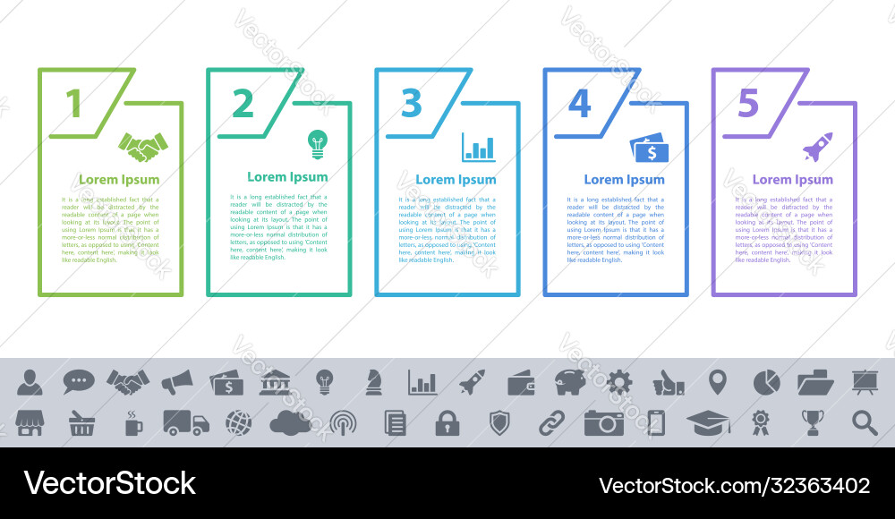 Infographic design business concept with 5 steps Vector Image