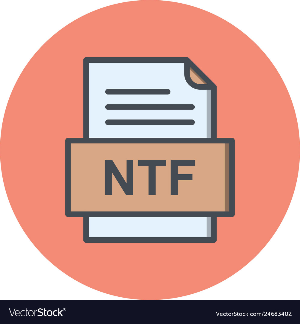 Ntf file document icon Royalty Free Vector Image