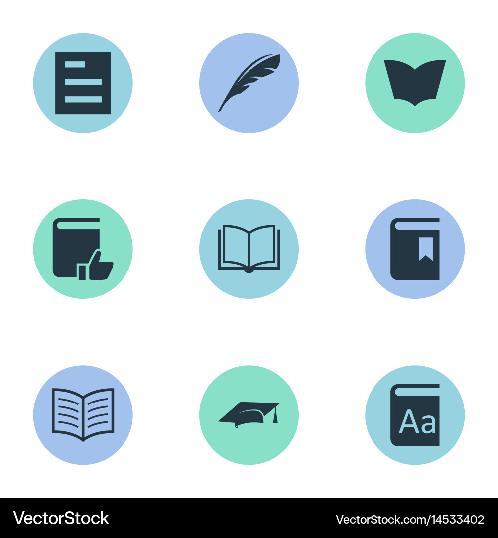 Set of simple education icons Royalty Free Vector Image
