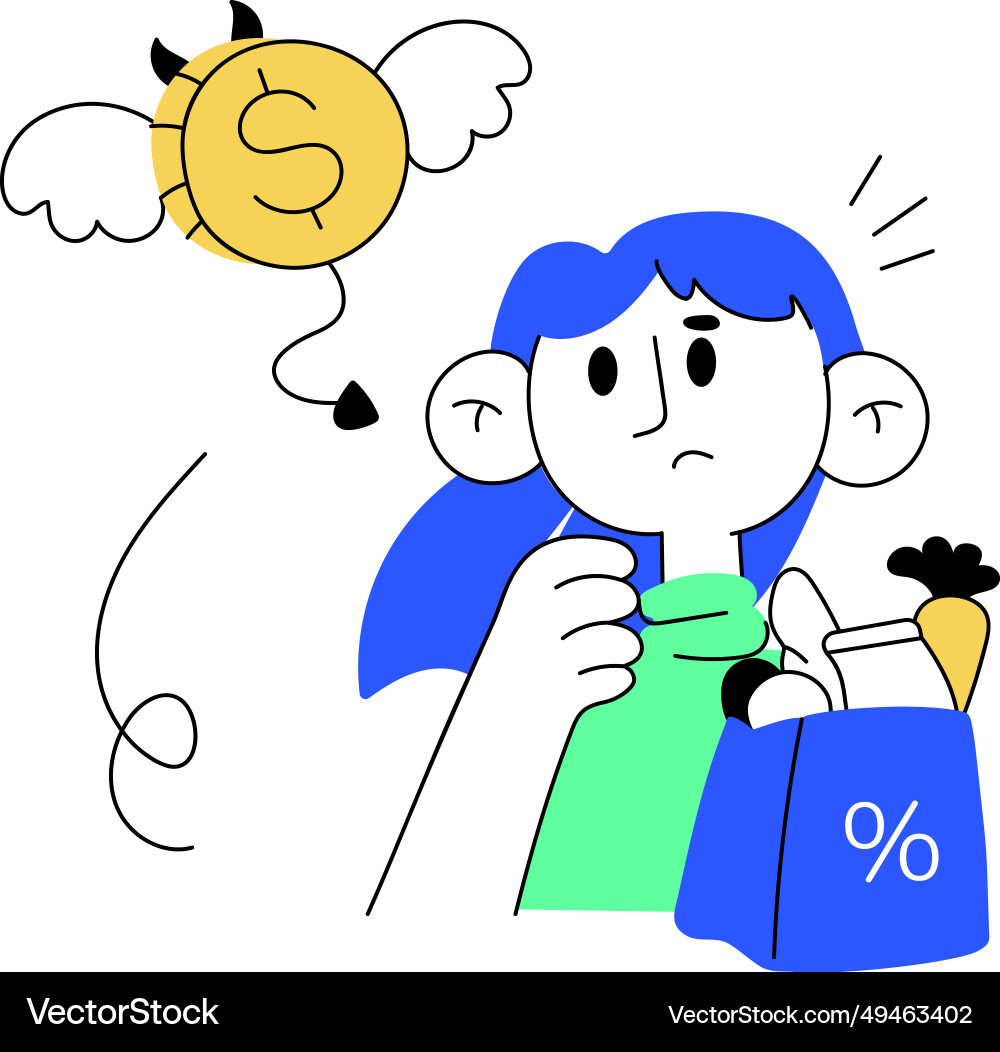 Shopping costs Royalty Free Vector Image - VectorStock