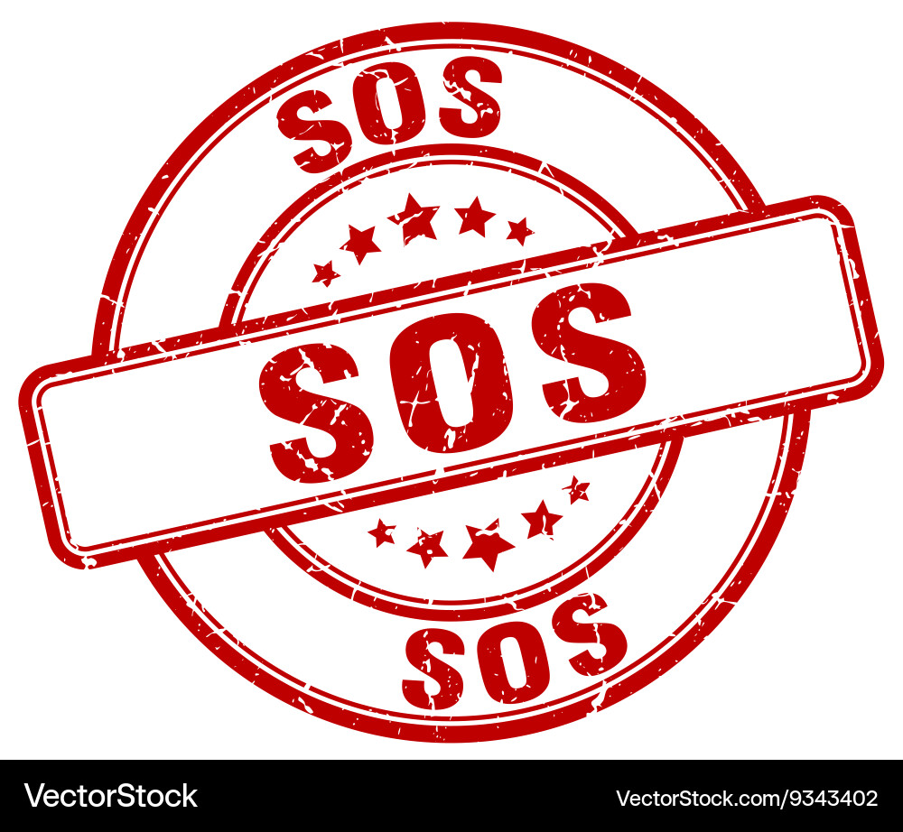 Sos red grunge round vintage rubber stamp Vector Image