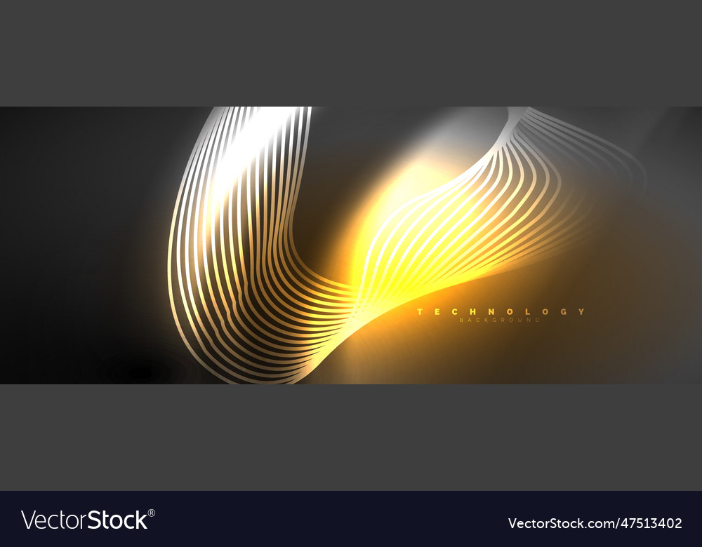 Techno neon wave lines dynamic electric motion Vector Image