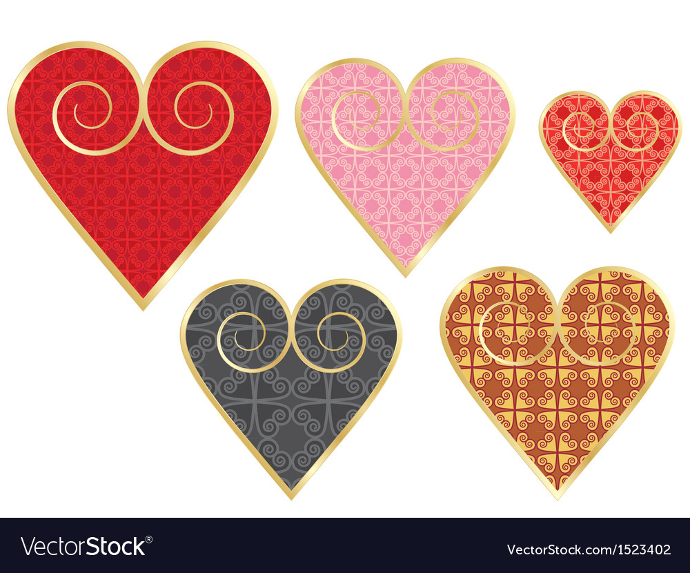 Valentines with vintage pattern Royalty Free Vector Image