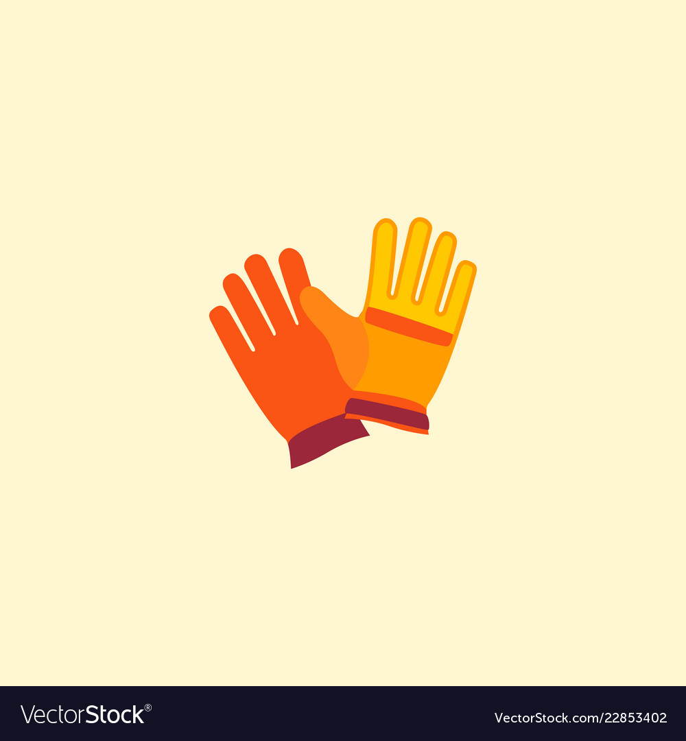 Worker gloves icon flat element Royalty Free Vector Image