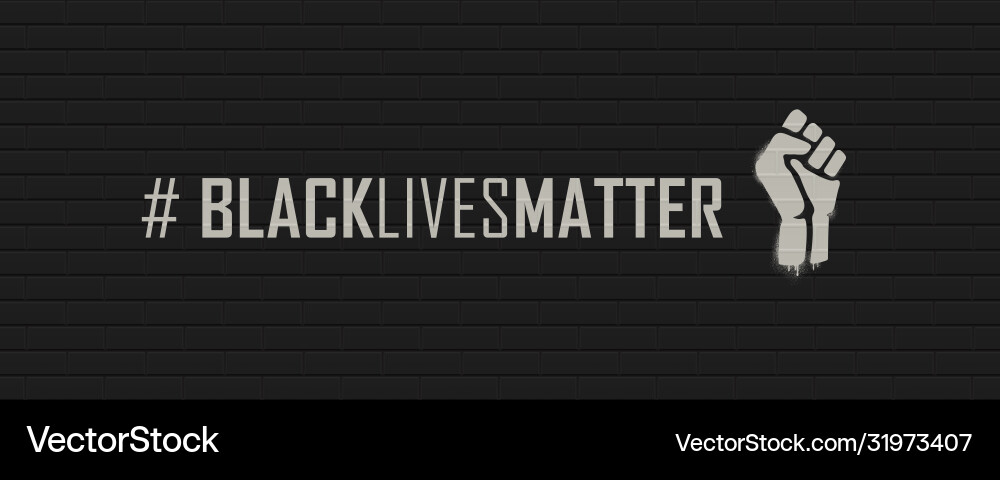 Black lives matter hashtag on a brick wall Vector Image