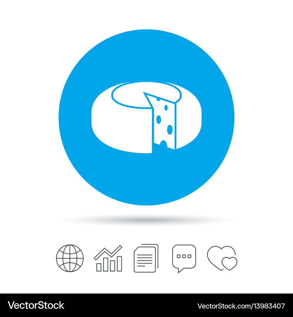 Cheese wheel sign icon sliced Royalty Free Vector Image