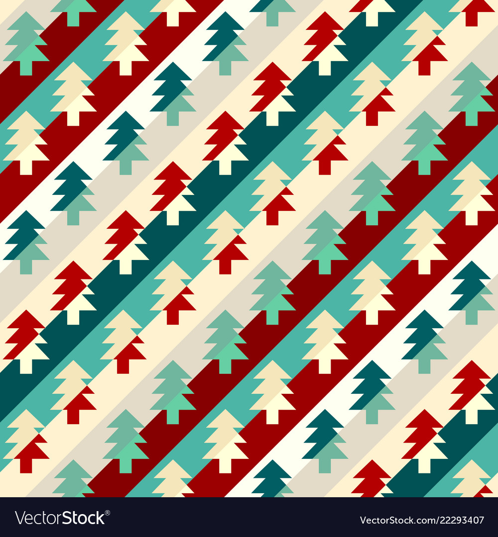 Christmas trees seamless pattern in a patchwork Vector Image