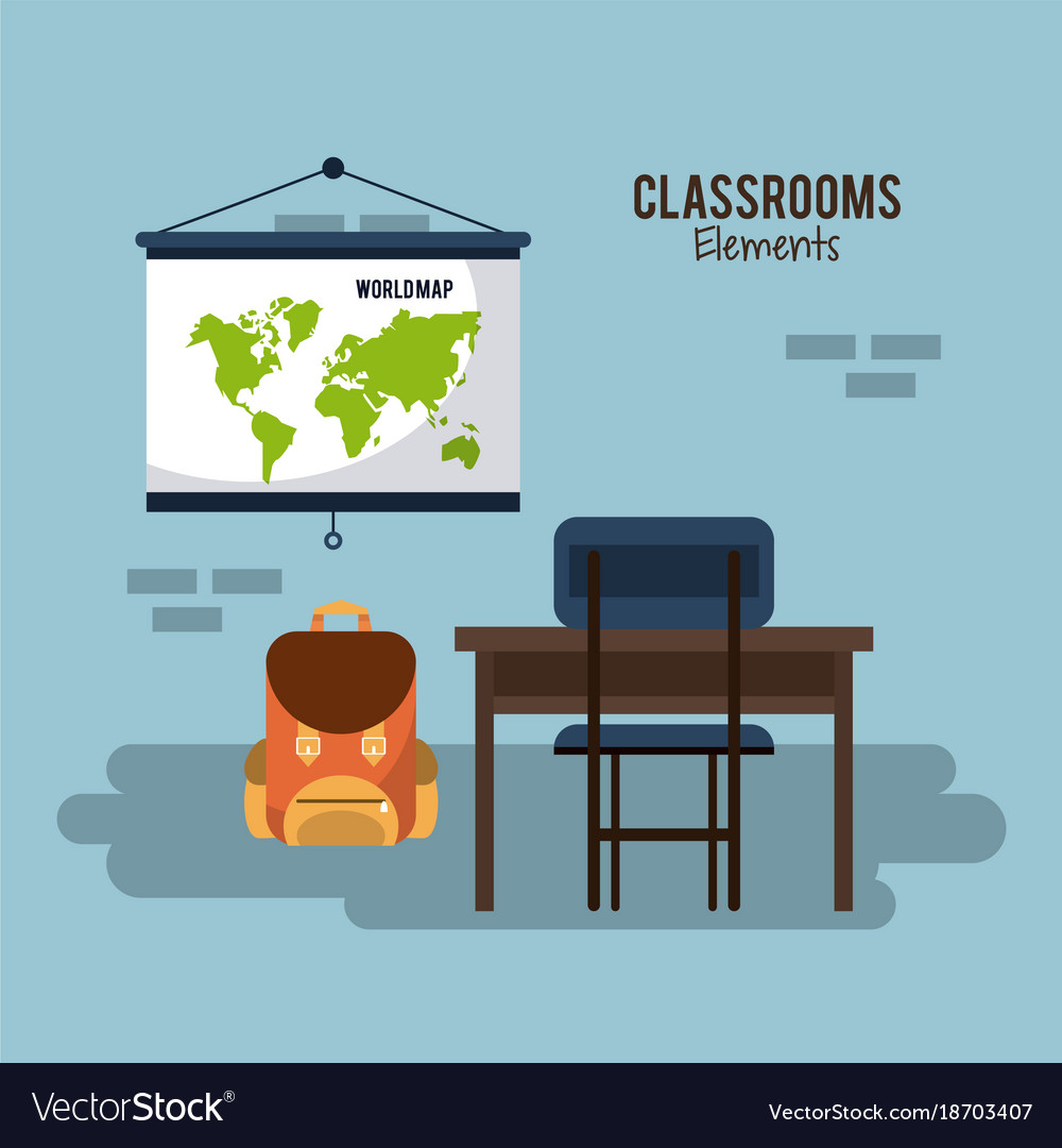 Classroom elements design Royalty Free Vector Image
