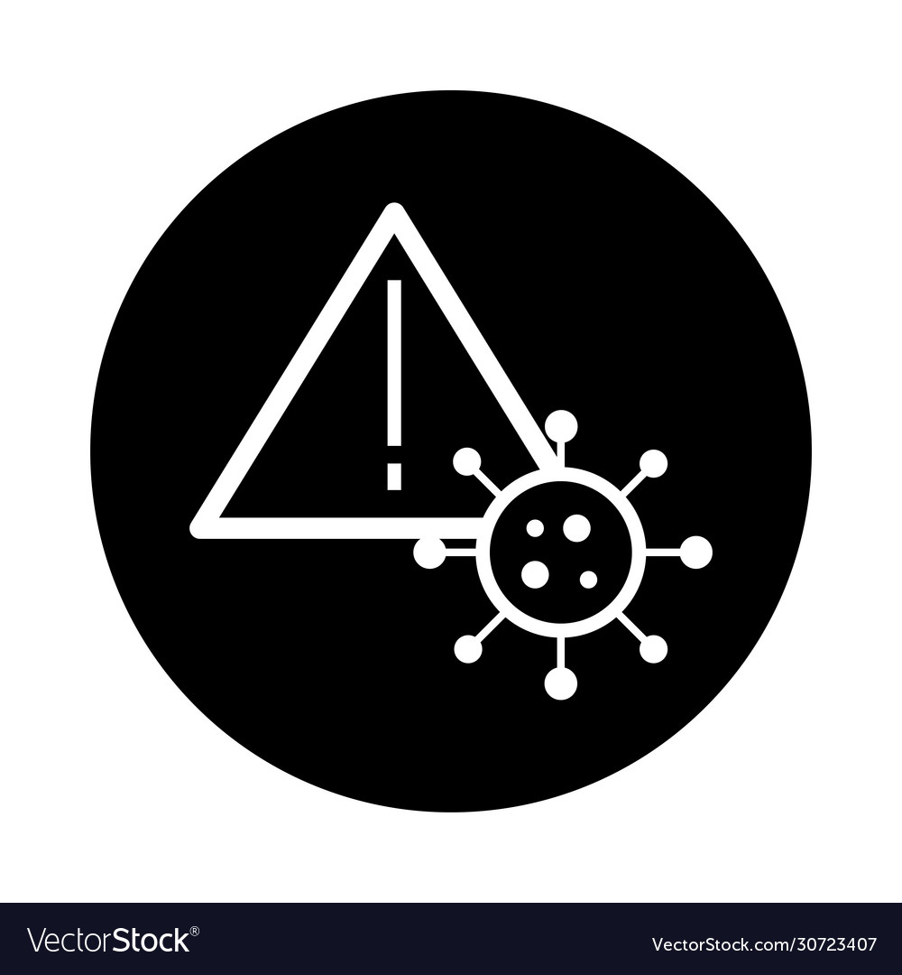 Covid19 particle with alert signal health Vector Image