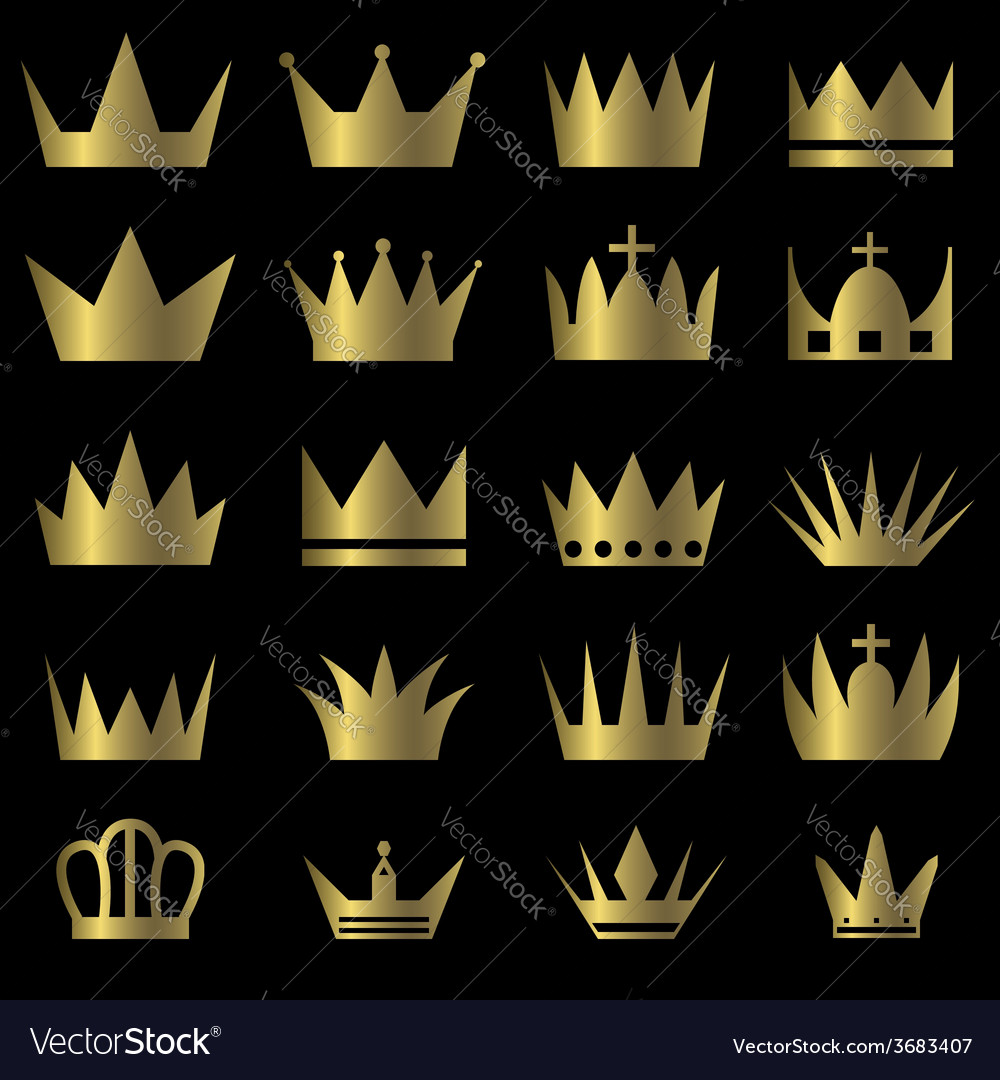 Crown set Royalty Free Vector Image - VectorStock