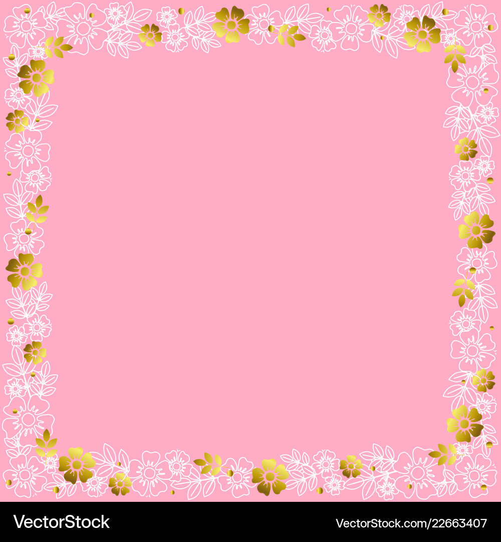 Decorative square frame of white outline Vector Image