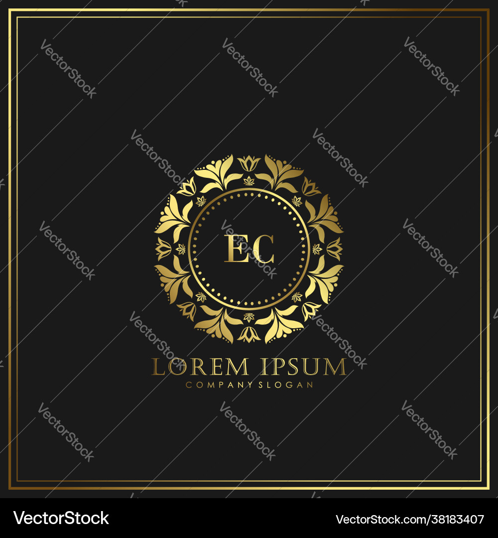 Ec initial letter luxury logo template in art Vector Image