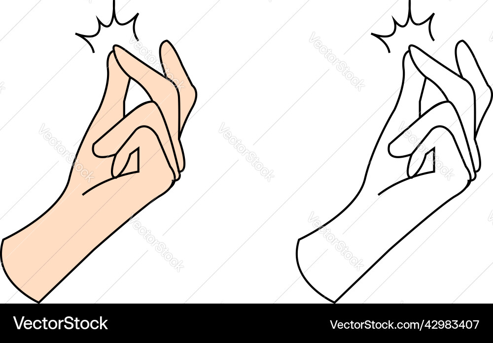 Finger snap sign isolated on white background Vector Image