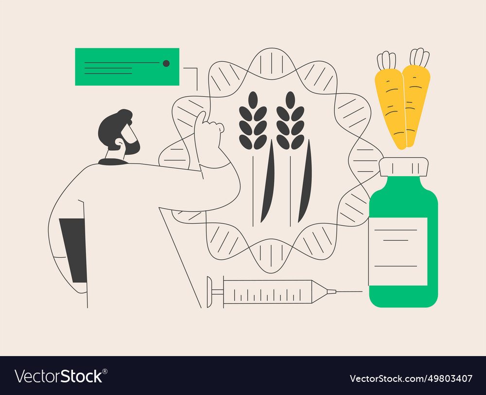 Genetically modified foods abstract concept Vector Image