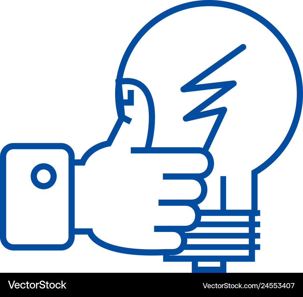 Good idea hand with thumb up line icon concept Vector Image