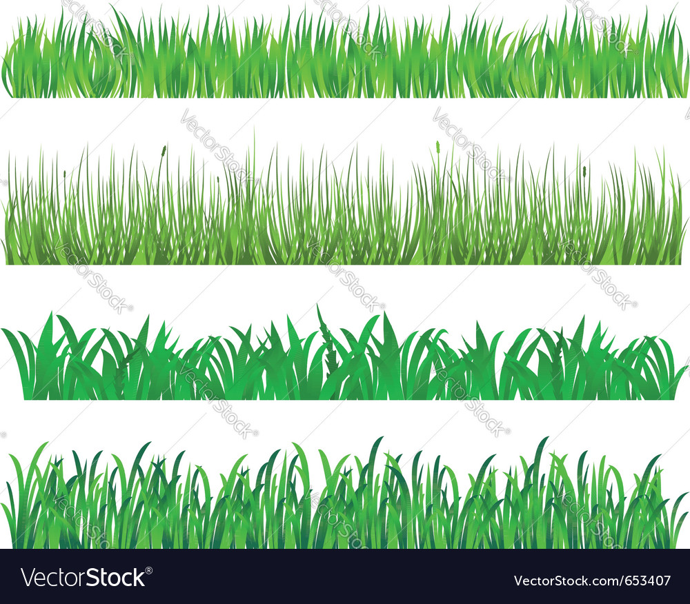 Green grass elements Royalty Free Vector Image