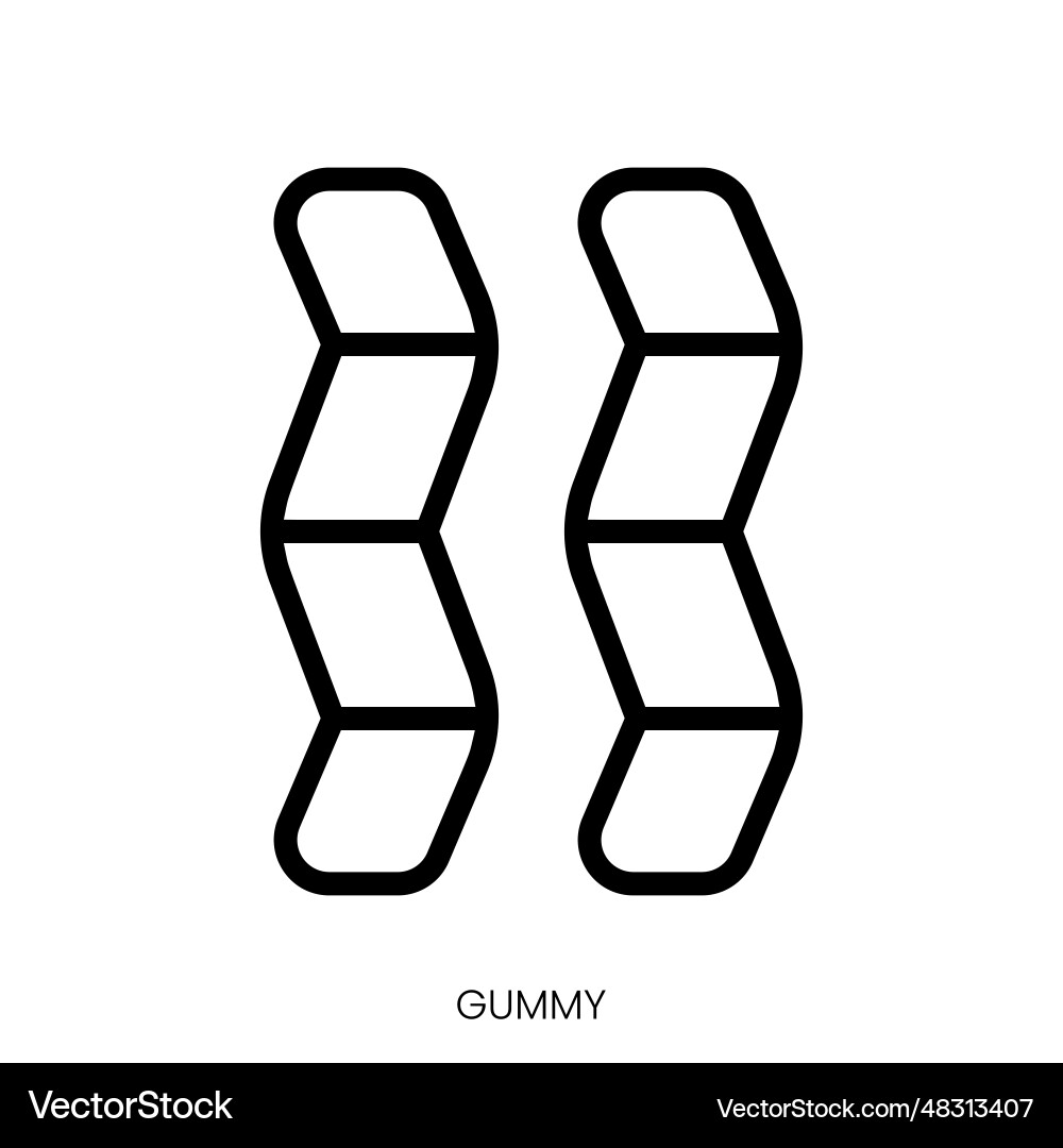 Gummy icon line art style design isolated Vector Image