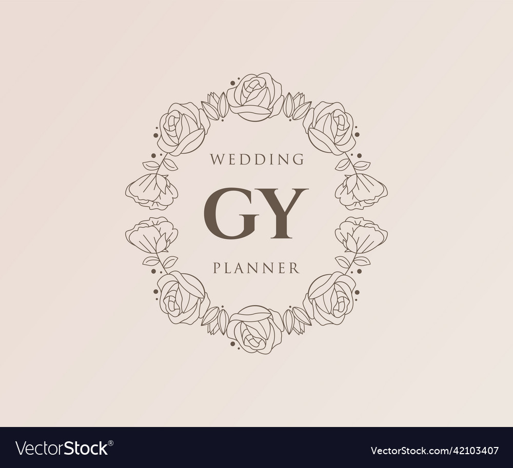 Gy initials letter wedding monogram logos Vector Image