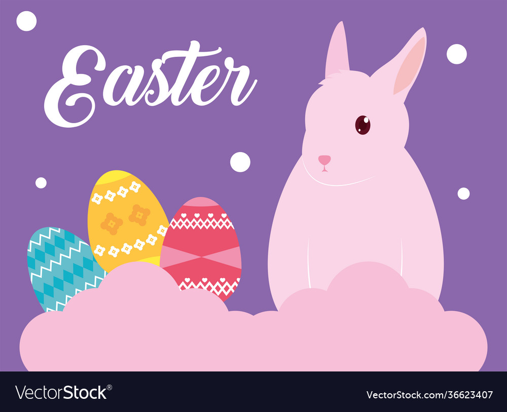 Happy easter rabbit Royalty Free Vector Image - VectorStock