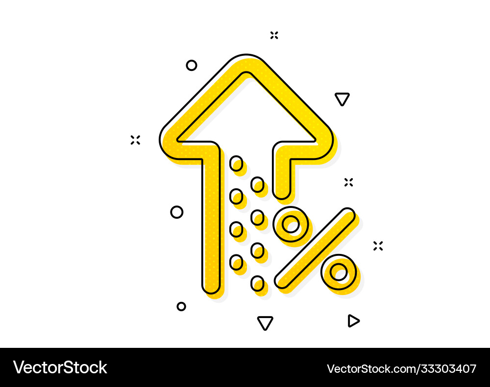 Increasing percent icon discount sign growing Vector Image