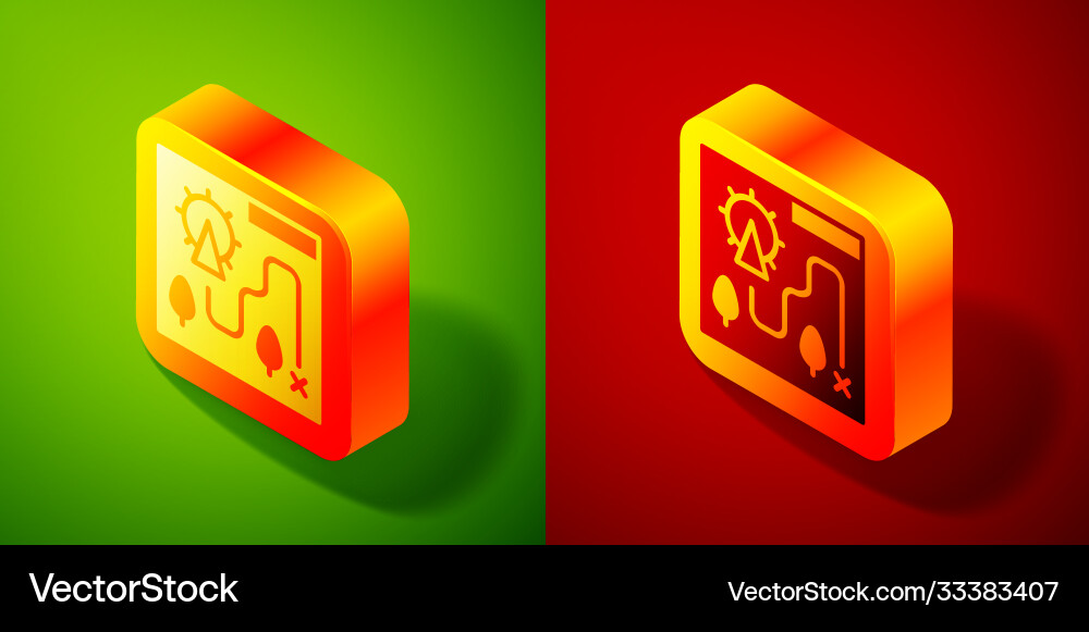Isometric amusement park map icon isolated Vector Image