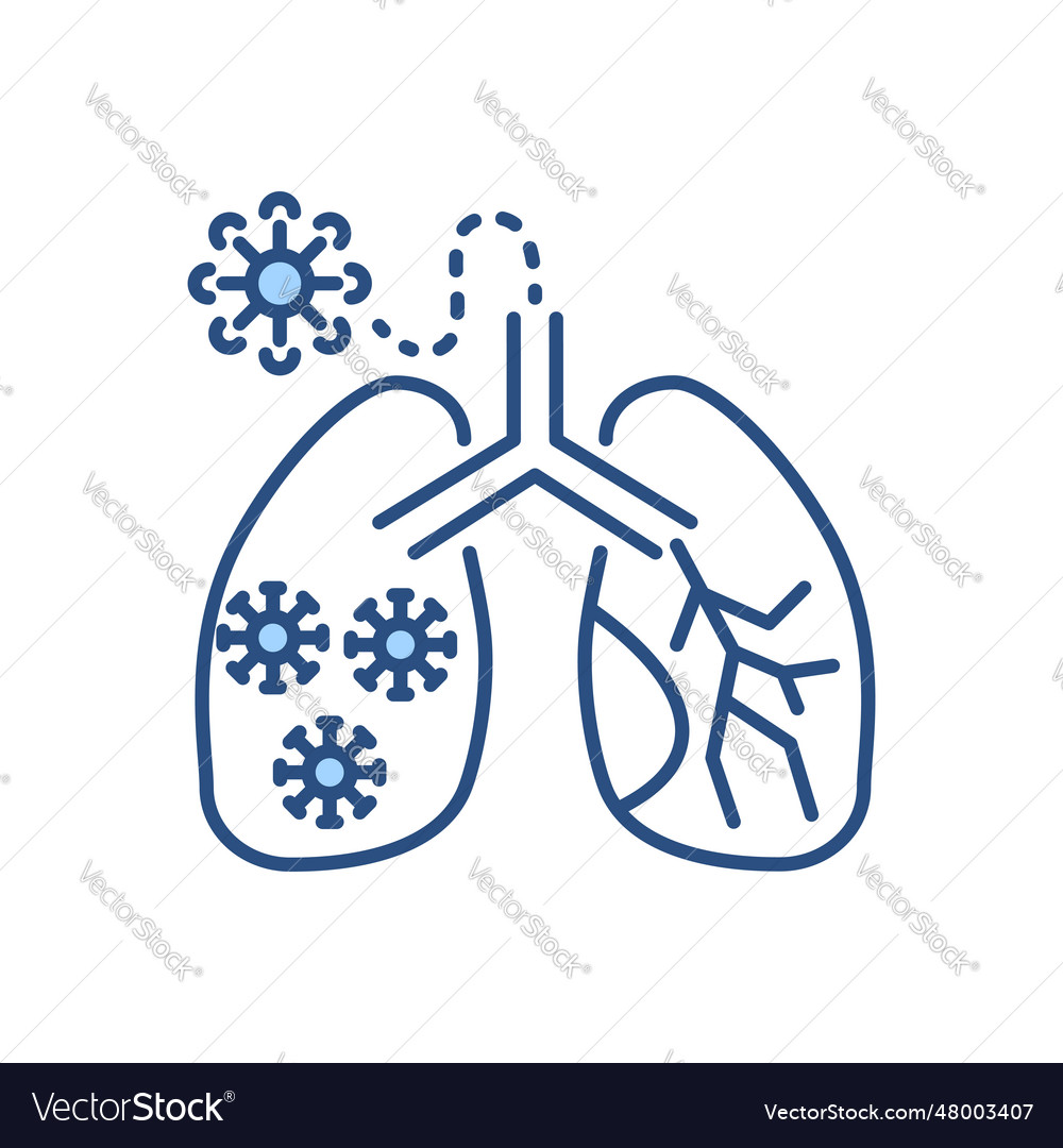 Lungs infection related icon Royalty Free Vector Image