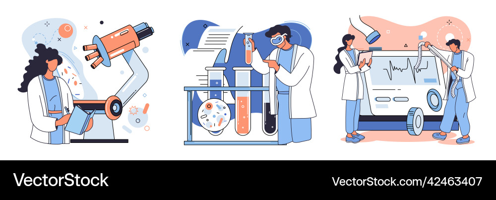 Medical research laboratory diagnostic services Vector Image