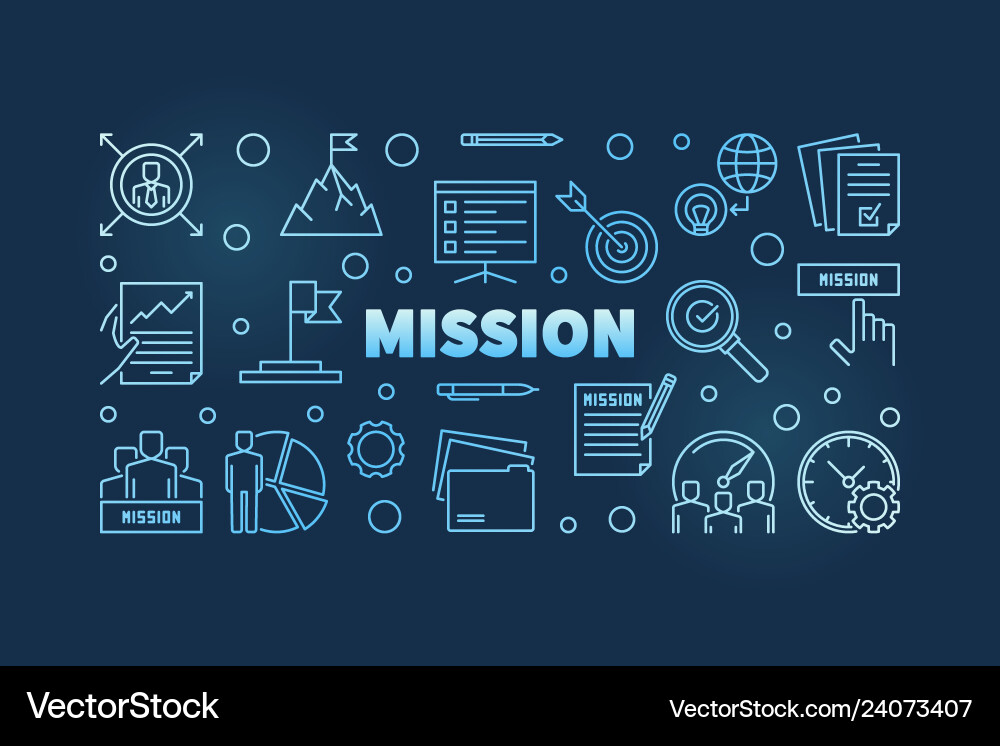 Mission outline blue or banner Royalty Free Vector Image