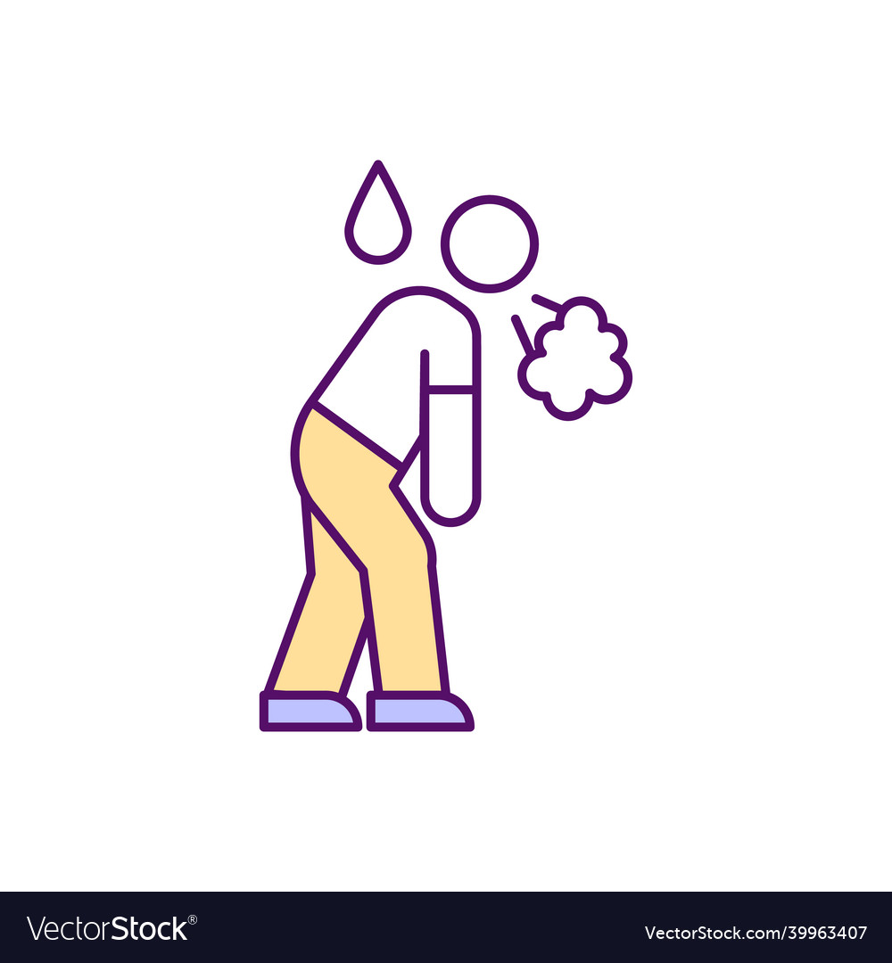 Patient With Acute Bronchitis Rgb Color Icon Vector Image