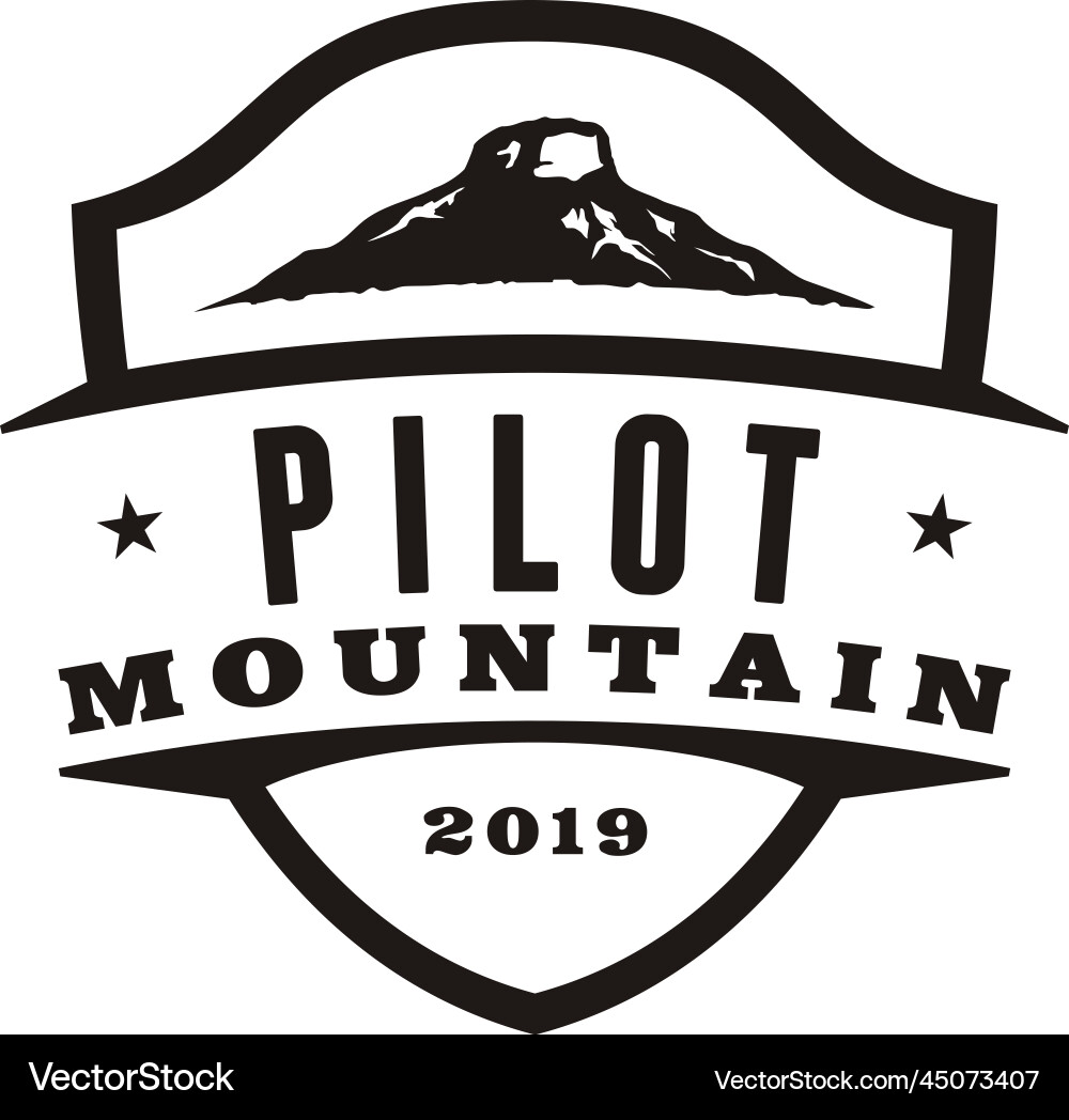 Pilot mountain silhouette retro vintage logo Vector Image