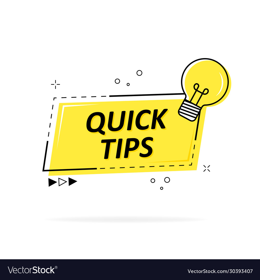 Quick tips useful banner tips solution icon Vector Image