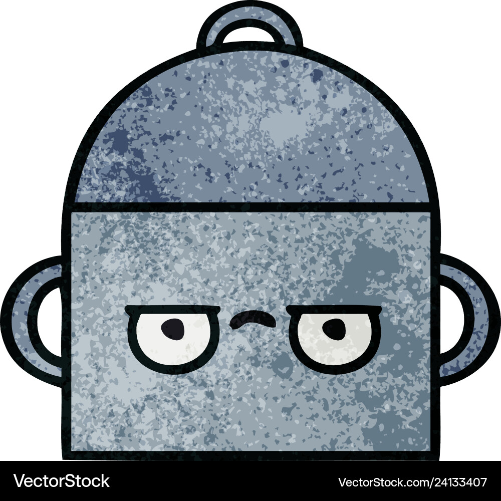 Retro grunge texture cartoon cooking pot Vector Image