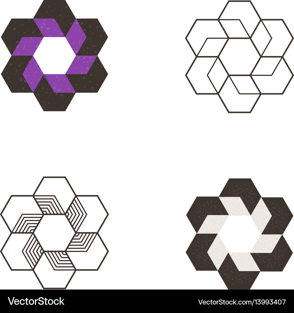 Set of geometric monogram minimasm for Royalty Free Vector