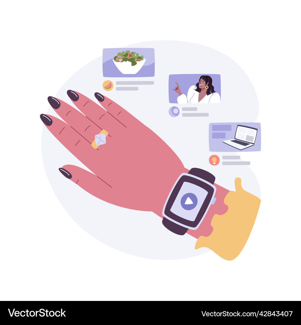 Smartwatch entertainment isolated cartoon Vector Image