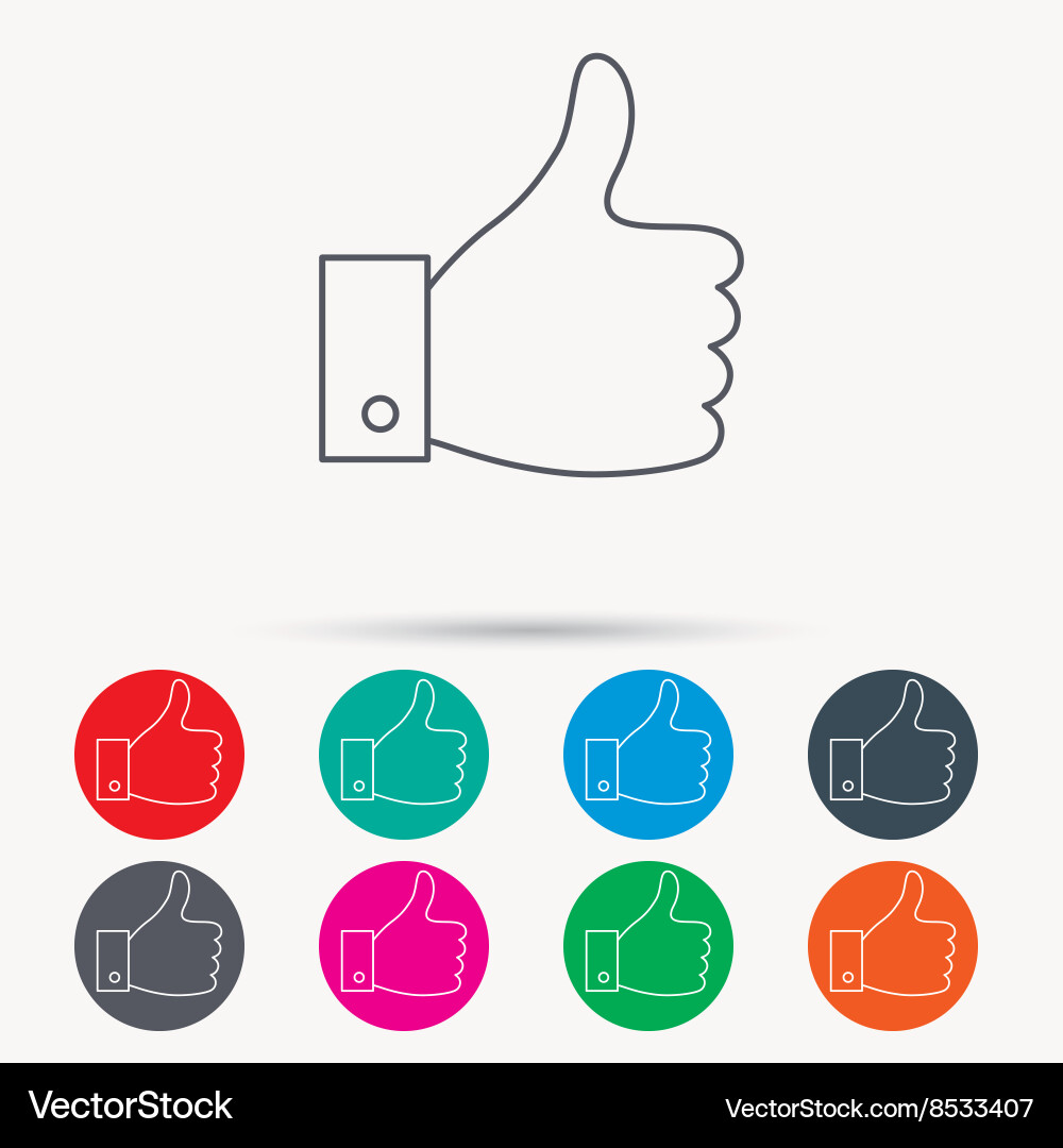 Thumb up like icon super cool vote sign Royalty Free Vector