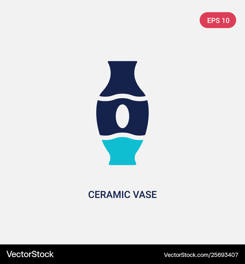 Two color ceramic vase icon from art concept Vector Image