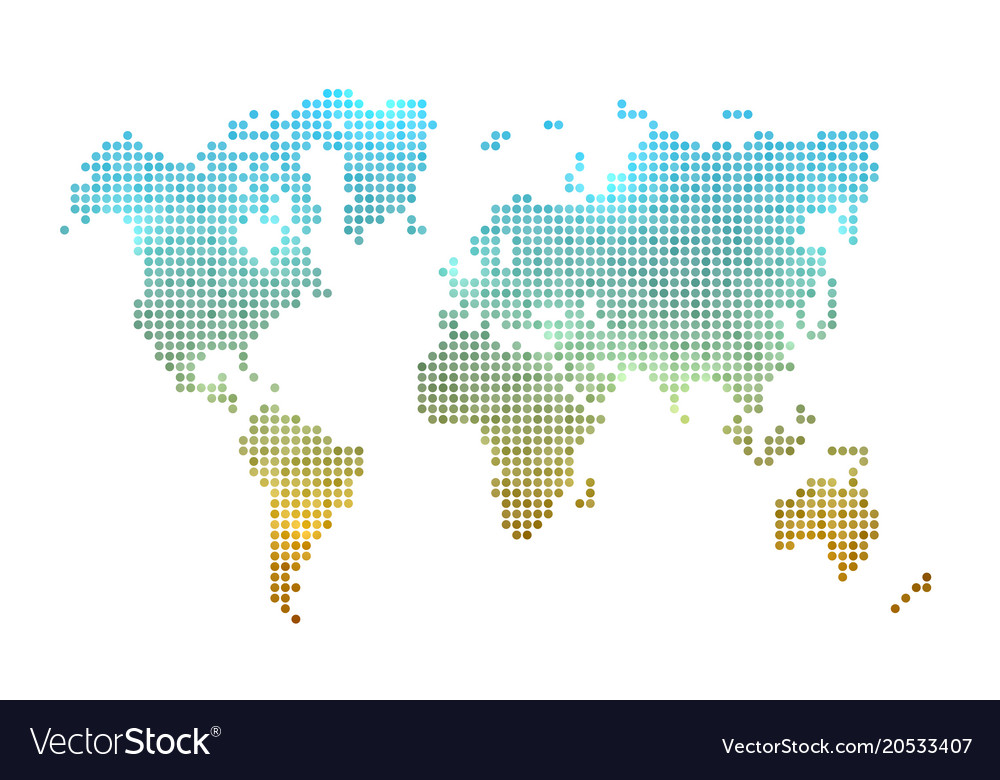 World map made dots Royalty Free Vector Image - VectorStock World map made dots Royalty Free Vector Image - VectorStock
