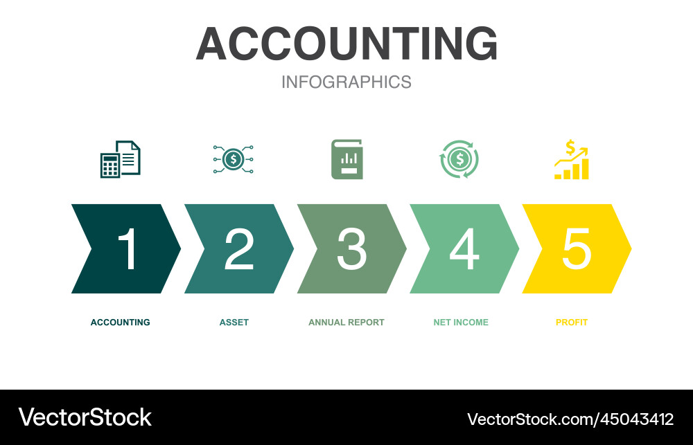 Accounting icons infographic design template Vector Image