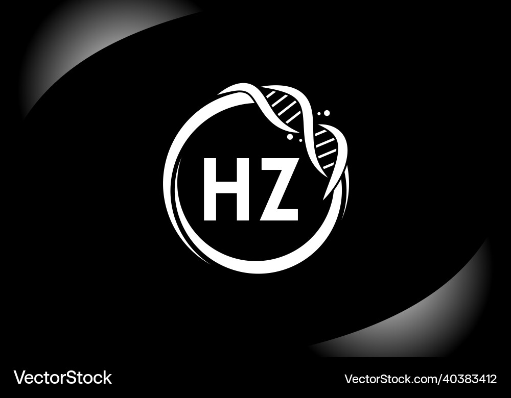Black letter hz monogram alphabet in a circle Vector Image