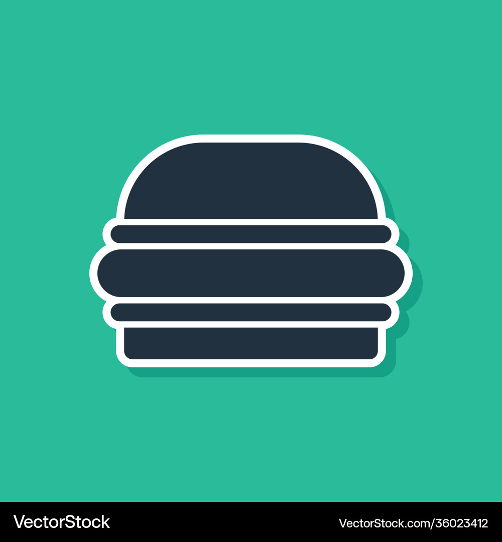 Blue burger icon isolated on green background Vector Image