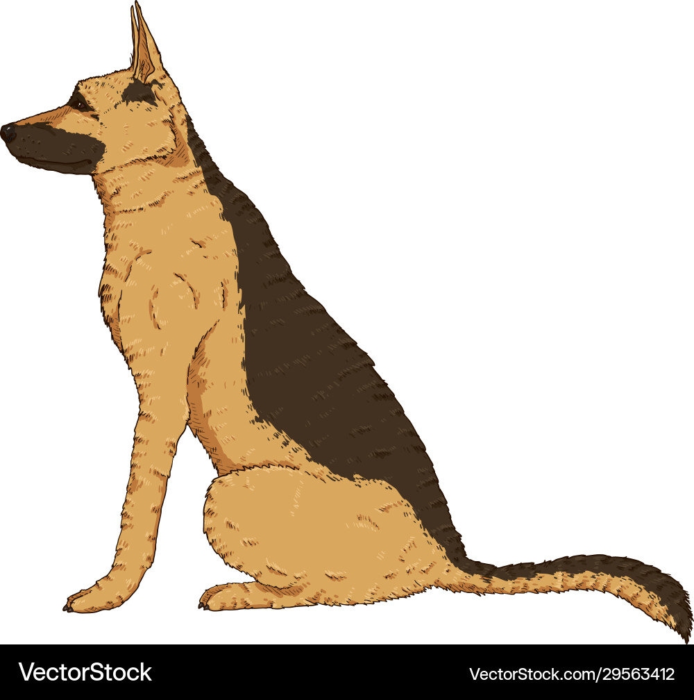 Cartoon sitting german shepherd dog Royalty Free Vector