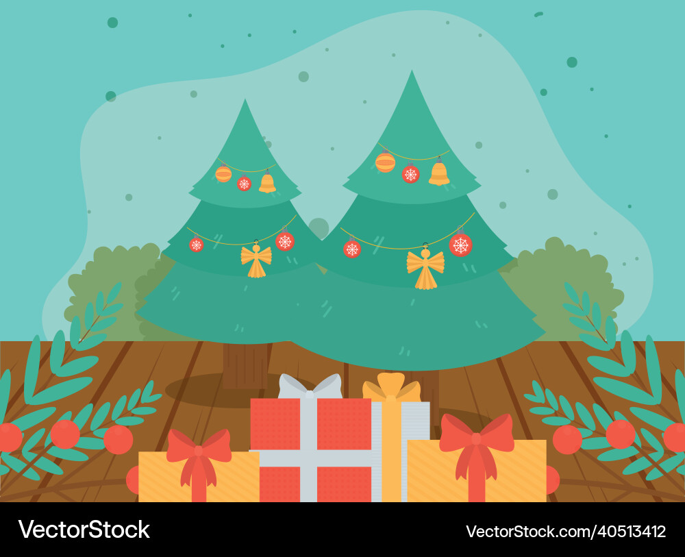 Christmas icons card Royalty Free Vector Image