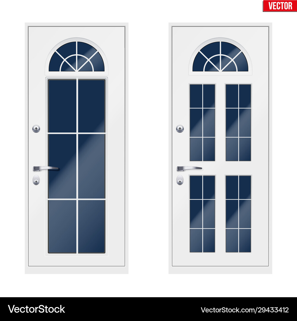 Classic white entrance door Royalty Free Vector Image