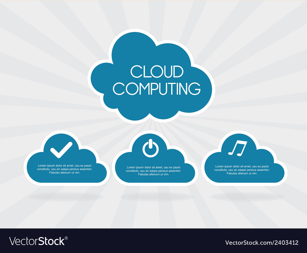 Cloud computing over white background Royalty Free Vector