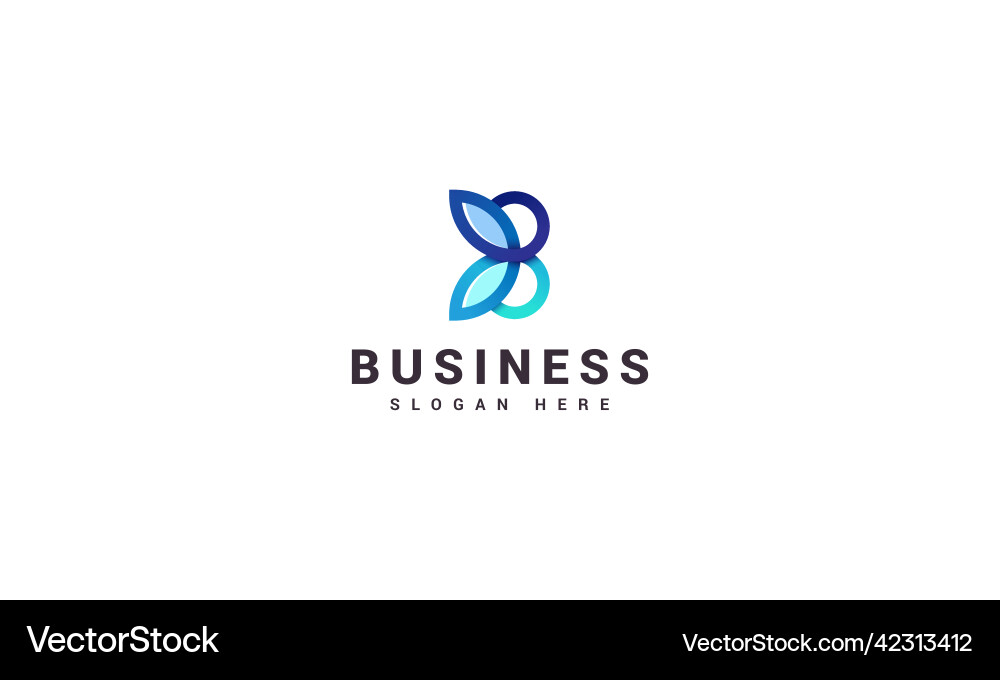 Letter b creative natural floral logo Royalty Free Vector