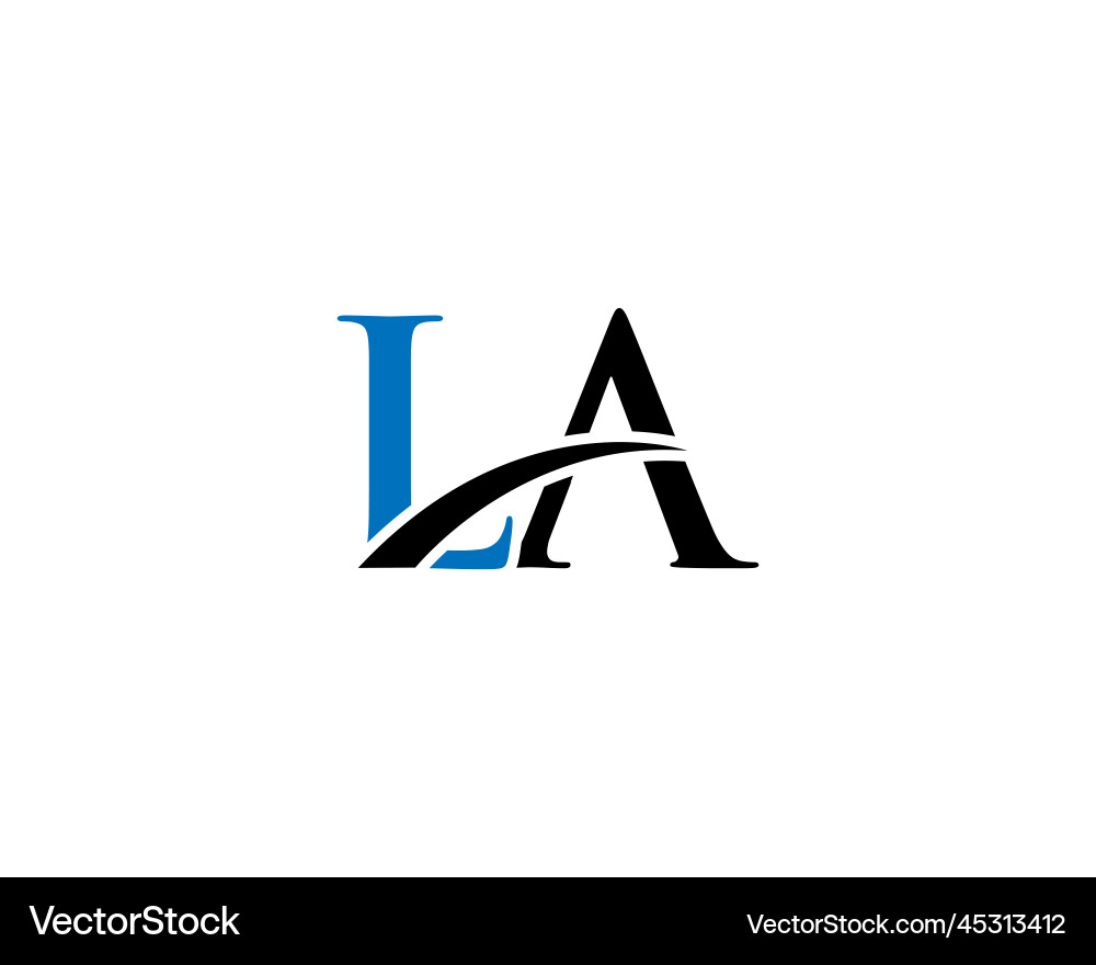 Luxury premium la letter logo design Royalty Free Vector